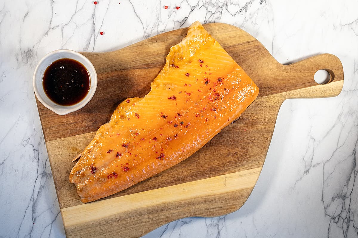 Zalm van de BBQ - gelakte zalm met een volle smaak